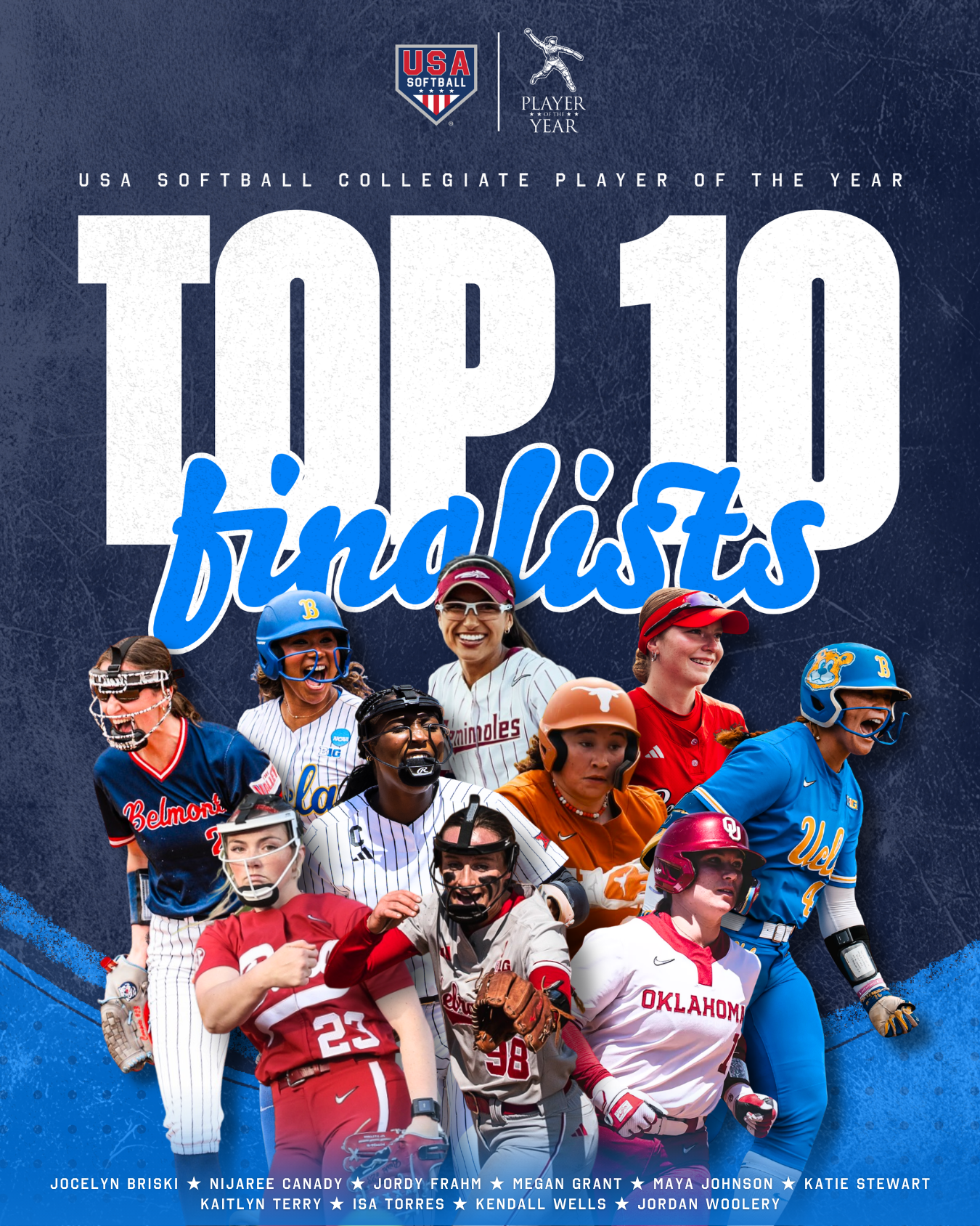Top 10 Finalists Named for 2026 USA Softball Collegiate Player of the ...